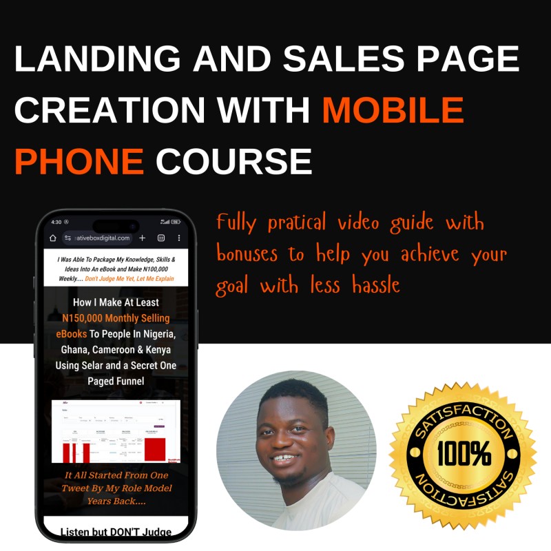 Buy LANDING AND SALES PAGE CREATION WITH MOBILE PHONE COURSE copy by ...
