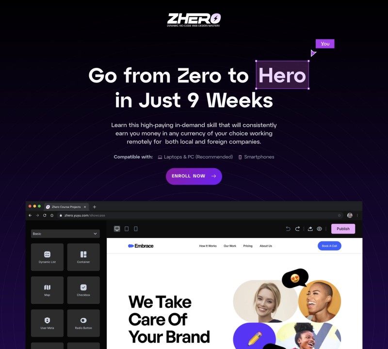 Buy Zhero - No-code Web Design Bootcamp by Yuyu Odukoyas on Selar