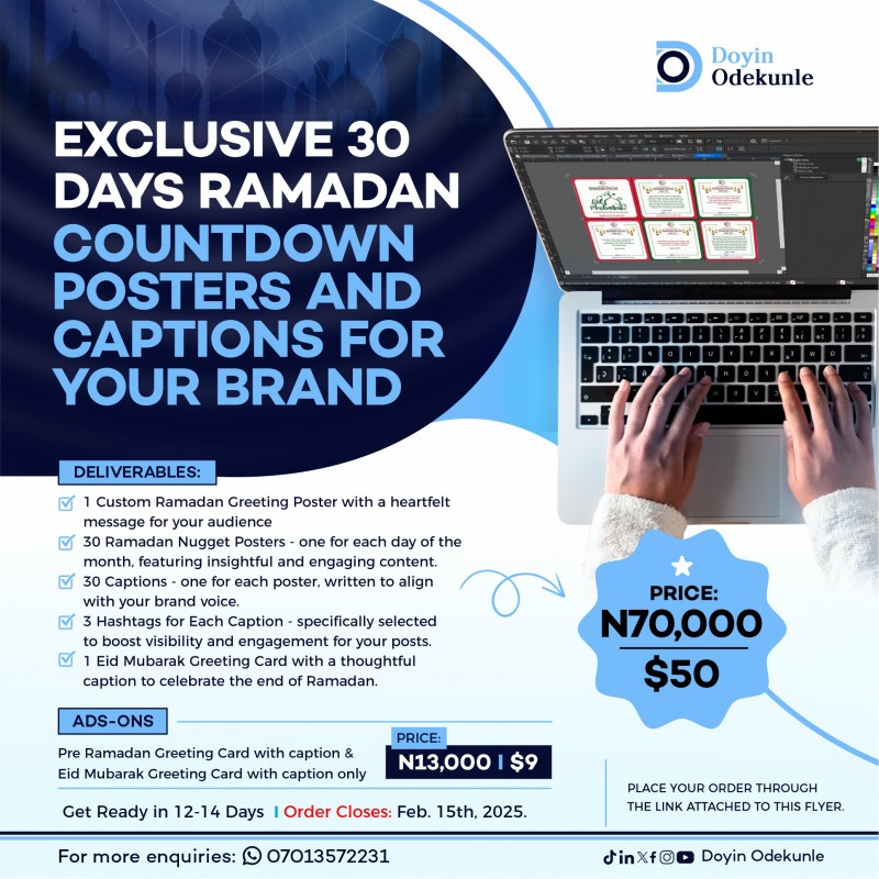 Buy EXCLUSIVE 30 DAYS RAMADAN COUNTDOWN POSTERS AND CAPTIONS FOR YOUR ...