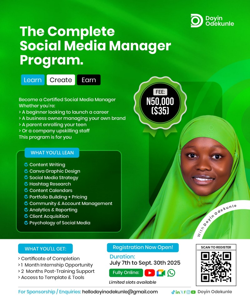 Buy The Complete Social Media Manager Program. by Odekunle Doyin Zouerat on Selar
