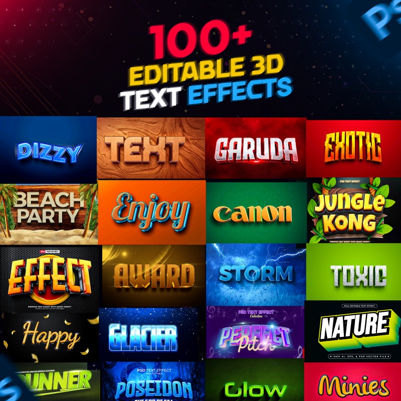 Buy 🔥 100+ TEXT EFFECT – Fully Editable & Ready to Use in Photoshop!Z ...