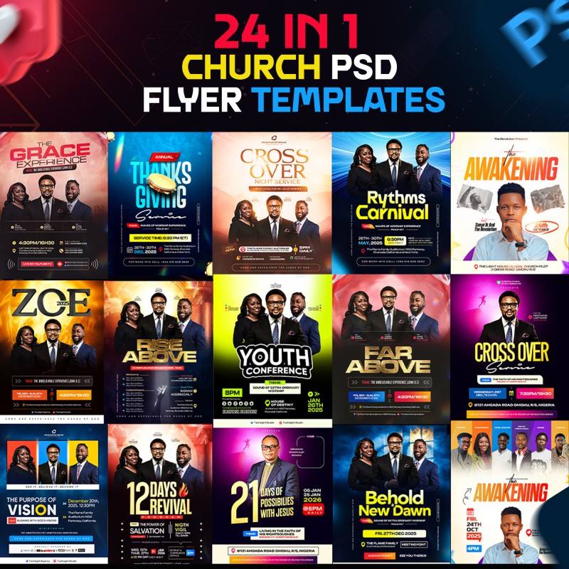 Buy 24-in-1 Church Event PSD Pack (UPDATED) — Create Stunning Church ...