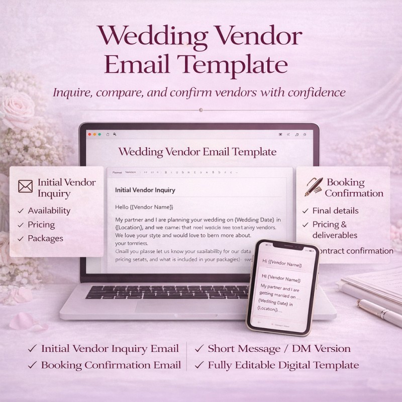 Get Wedding Vendor Email Template by Aniekan Inyang on Selar