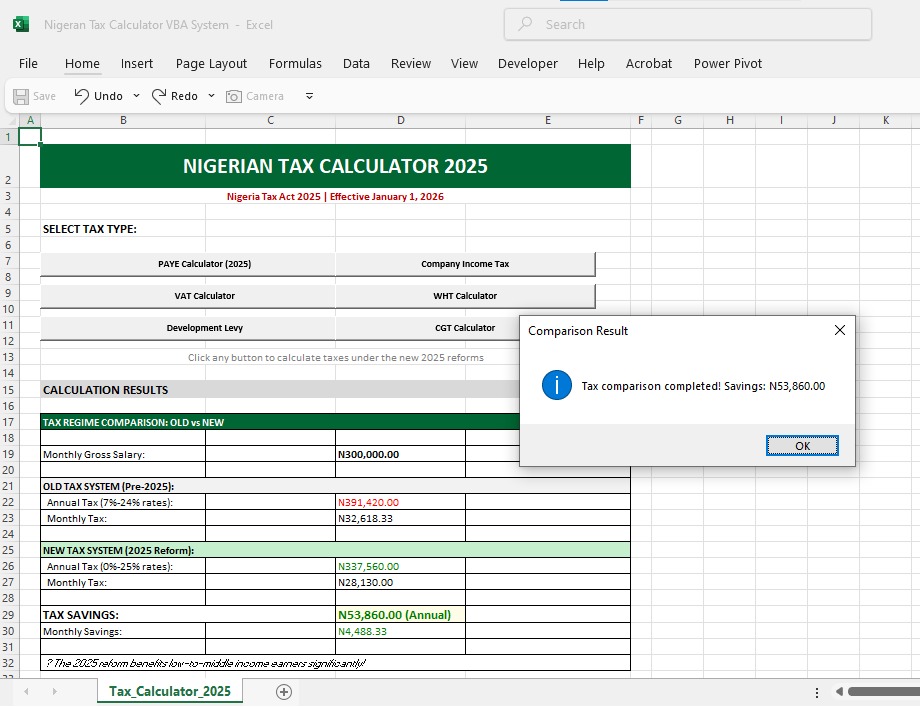 Buy Nigerian Tax Calculator System (2026) by Jimmy Oboni on Selar