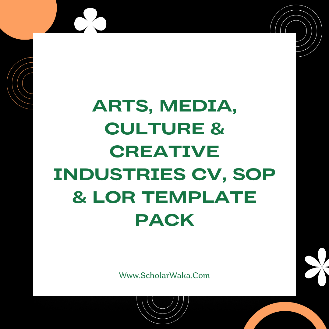 Buy Arts, Media, Culture & Creative Industries CV, SOP & LoR Template ...