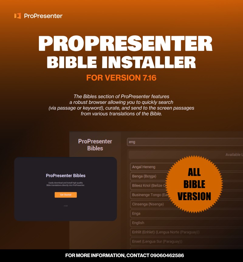 Buy PROPRESENTER 7.16 BIBLE INSTALLER APP by Novatek Hub on Selar