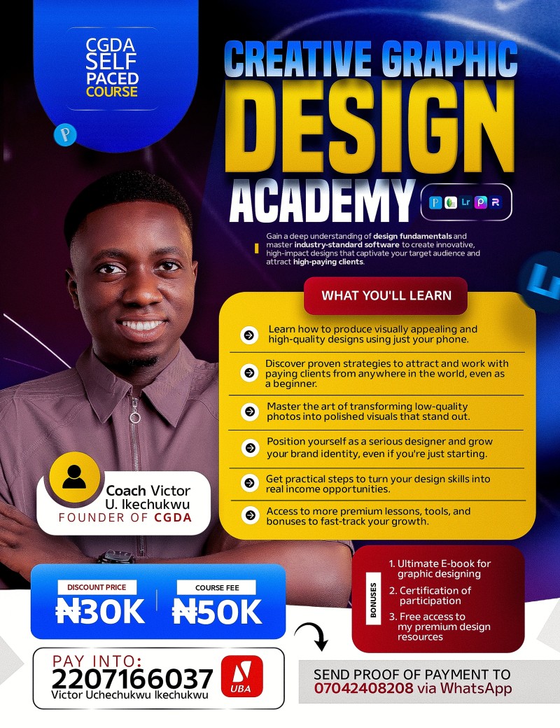 Buy CREATIVE GRAPHIC DESIGN ACADEMY COURSE. CGDA I'll by Victor ...