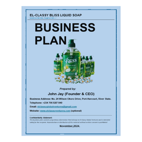 Buy Liquid Soap Business Plan Template by 1001 Entrepreneurs on Selar