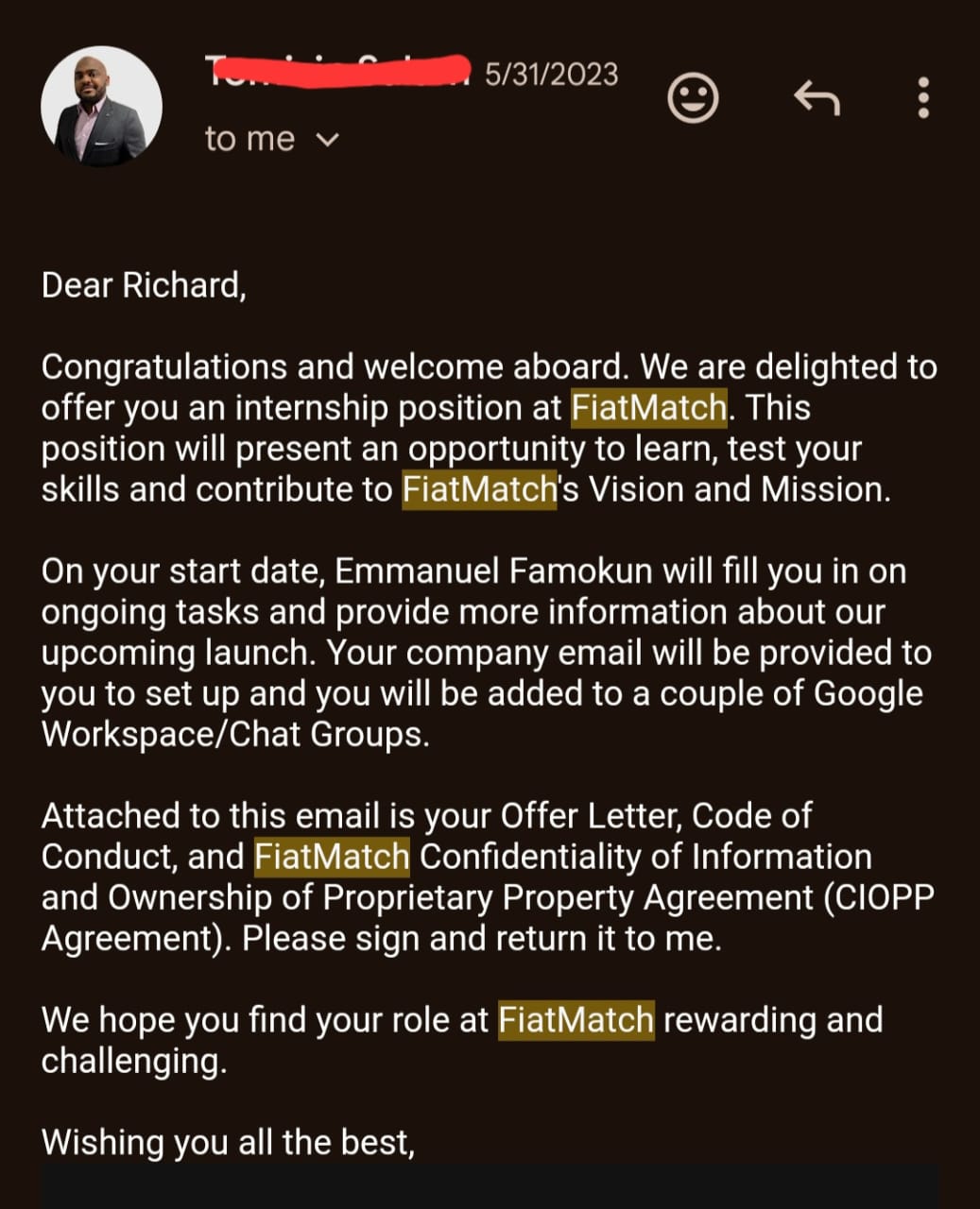 Buy Internship Offer Challenge by Richard Chukwu on Selar