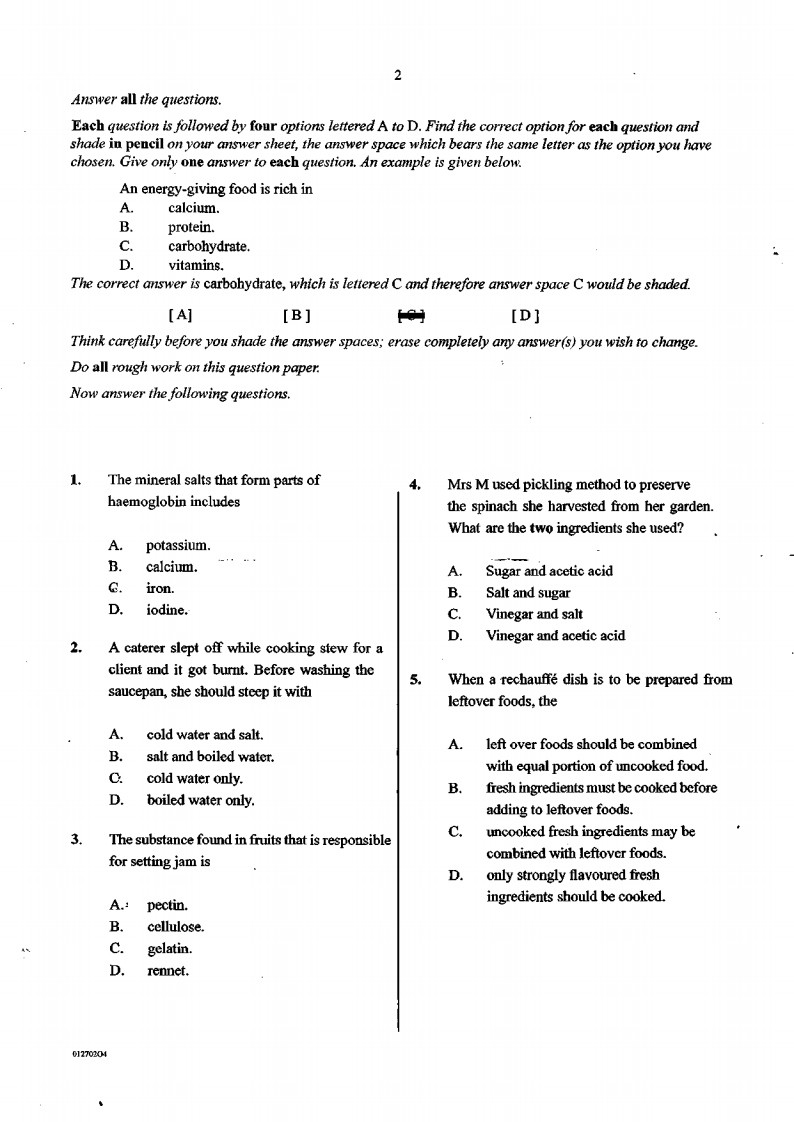 Buy WASSCE/WAEC Food and Nutrition Past Questions and Answers in PDF by obaleagbon charles on Selar