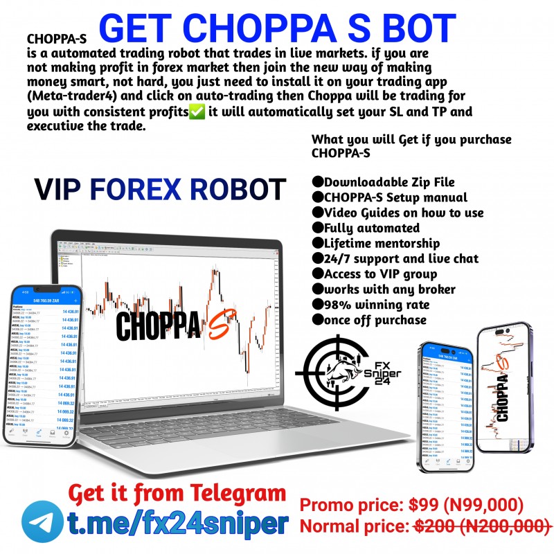 Buy CHOPPA BOT (AUTOMATED FOREX-TRADING ROBOT) by FX24SNIPER on Selar