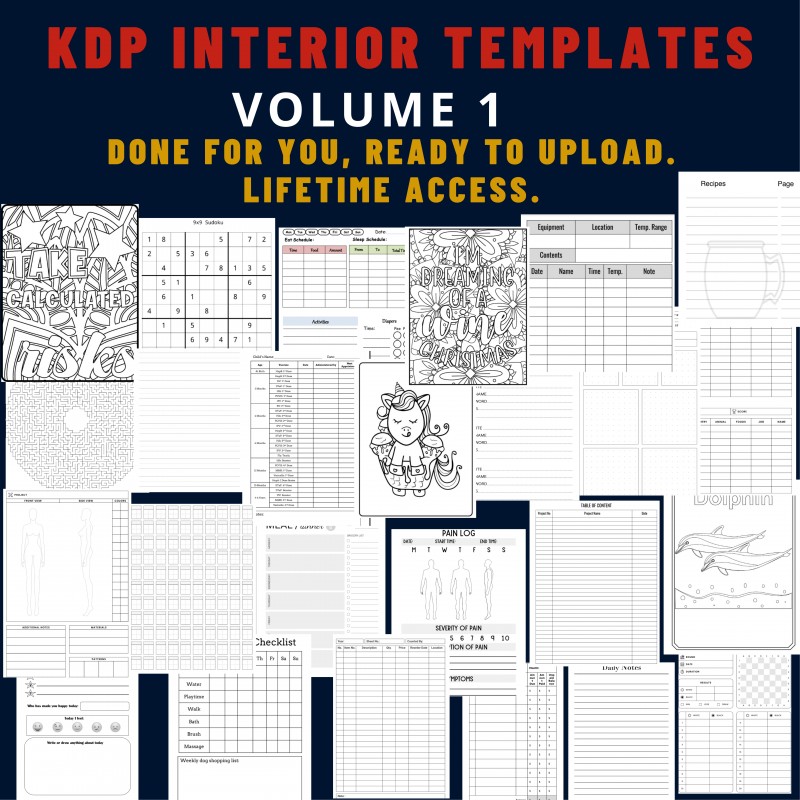 Buy Amazon KDP Interior Templates - Volume 1 by KDP Toolsets on Selar