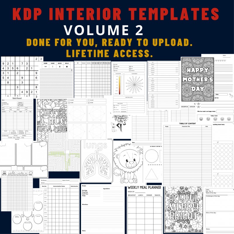 Buy Amazon KDP Interior Templates - Volume 2 by KDP Toolsets on Selar