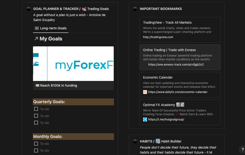 Buy Forex Traders Notion Dashboard For Journaling, Keeping Track Of Your Trades by Optimal FX ...